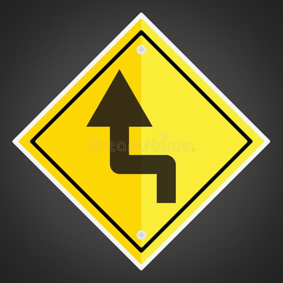 Left Reverse Turn Sign. Vector Illustration Decorative Design Stock ...