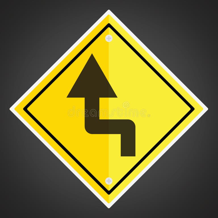 Left Reverse Turn Sign. Vector Illustration Decorative Design Stock ...