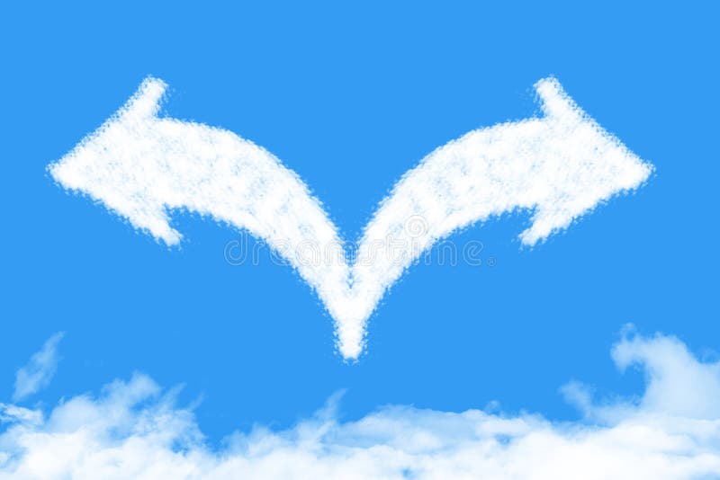 Left and Right Arrow is a Cloud Shape Stock Image - Image of icon ...