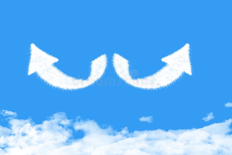 Left and Right Arrow is a Cloud Shape Stock Illustration - Illustration ...