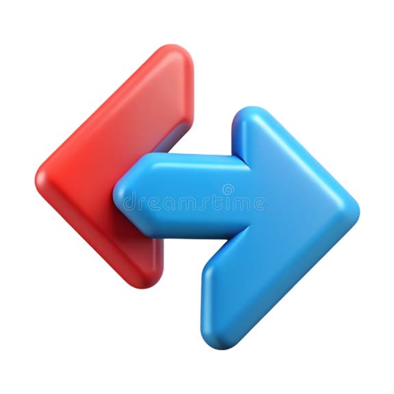 Left and Right Arrow 3D Icon Pointer. Realistic 3d Design on Back Arrow ...