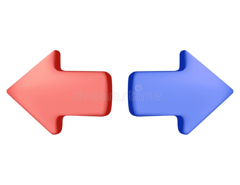 Left and Right Arrow 3D Icon Pointer. Realistic 3d Design on Back Arrow ...