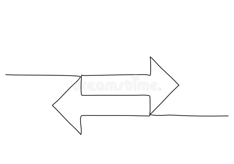 Left and Right Arrow. One Line Drawing Animation with Alpha Channel ...
