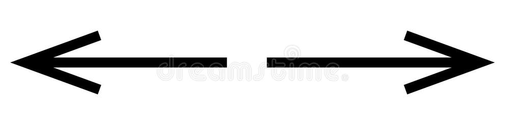 Left and Right Arrow, Pointer, Cursor in Opposite Direction. Intersection, Navigation, Forward ...