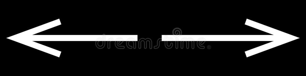 Left and Right Arrow, Pointer, Cursor in Opposite Direction. Intersection, Navigation, Forward ...