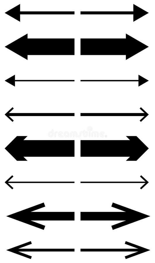 Left And Right Arrow Pointer Cursor In Opposite Direction Intersection Navigation Forward