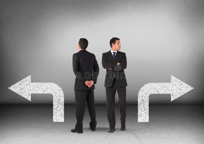 Up Arrows Step Directions with Businessman Looking in Opposite ...