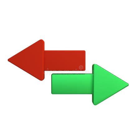 Left and Right Arrows 3d Render Stock Illustration - Illustration of ...