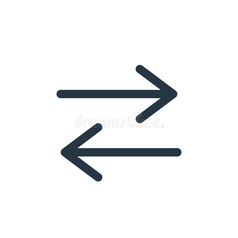 Left and Right Arrows Icon Vector from Arrows Concept. Thin Line ...