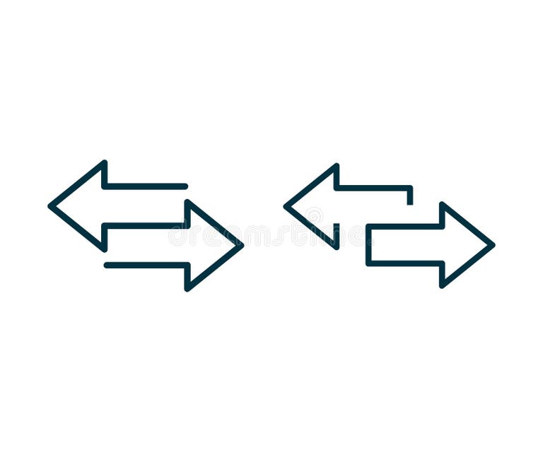 Left Right Arrows Vector Icon. Transfer Arrows Icon Stock Vector ...