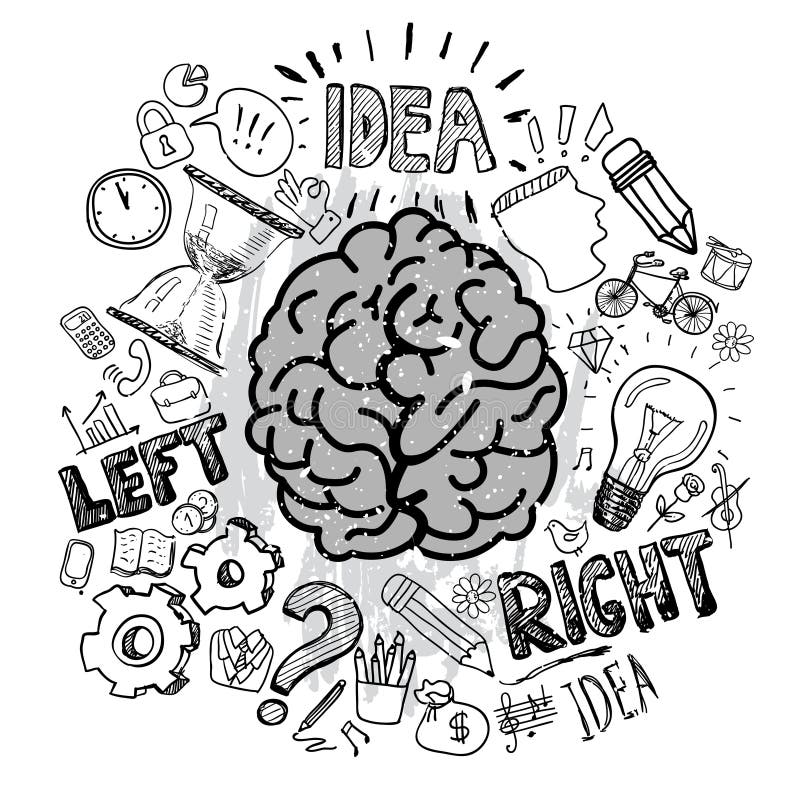 Left and Right Brain Functions Stock Vector - Illustration of emotion ...