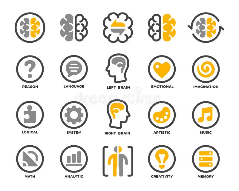 Left Brain And Right Brain Symbol,creativity Sign, Stock Vector ...