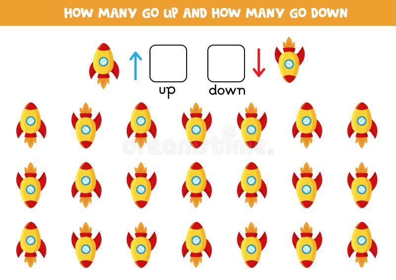 Left or Right with Cartoon Rocket. Logical Worksheet for Preschoolers ...