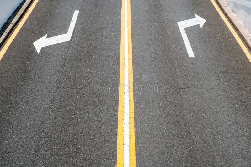 Left / Right, Direction Arrows on Asphalt Road Stock Image - Image of ...