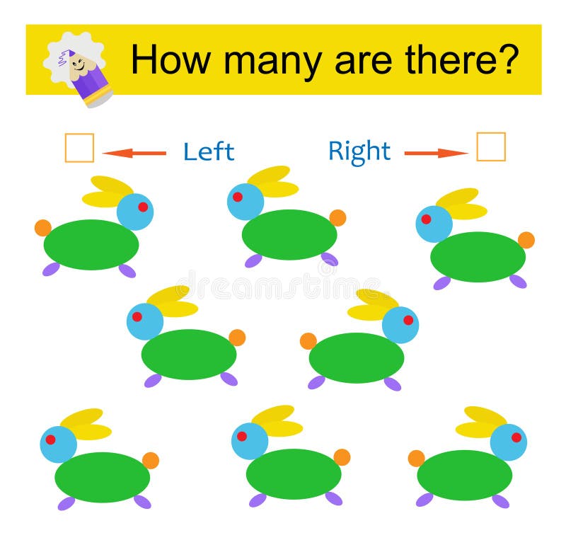 Left or Right. Educational Game for Kids Stock Vector - Illustration of ...