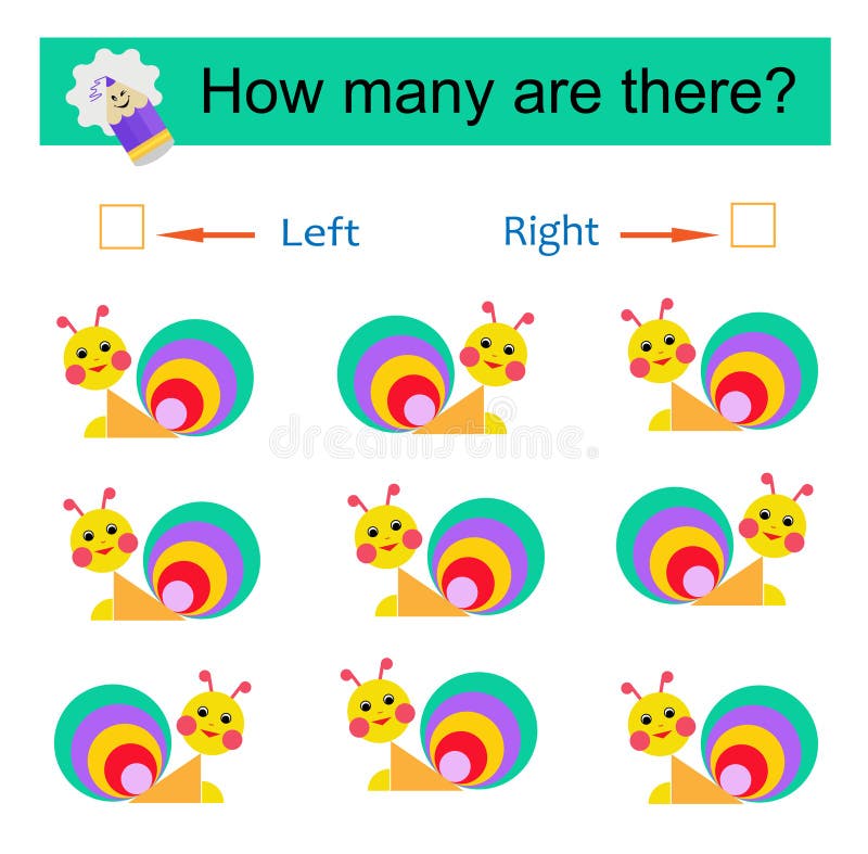 Left or Right. Educational Game for Kids Stock Vector - Illustration of ...