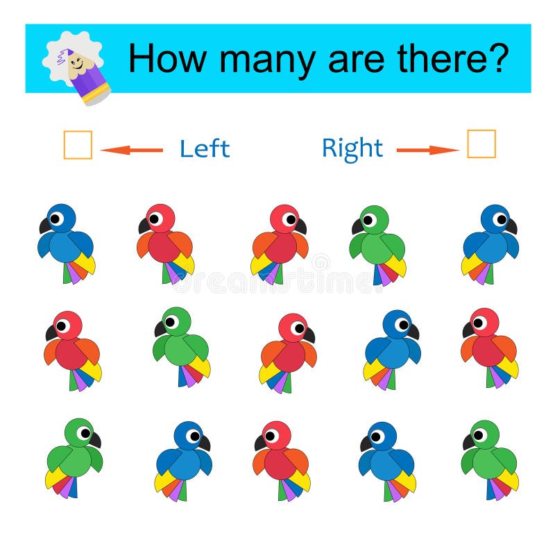 Left or Right. Educational Game for Kids Stock Vector - Illustration of ...