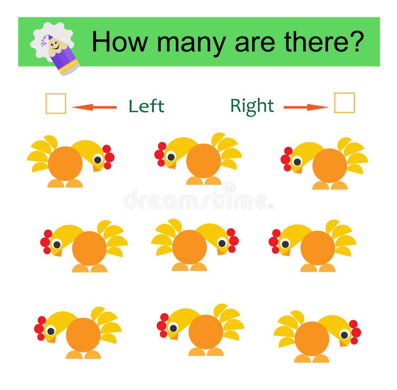 Left or Right. Educational Game for Kids Stock Vector - Illustration of ...