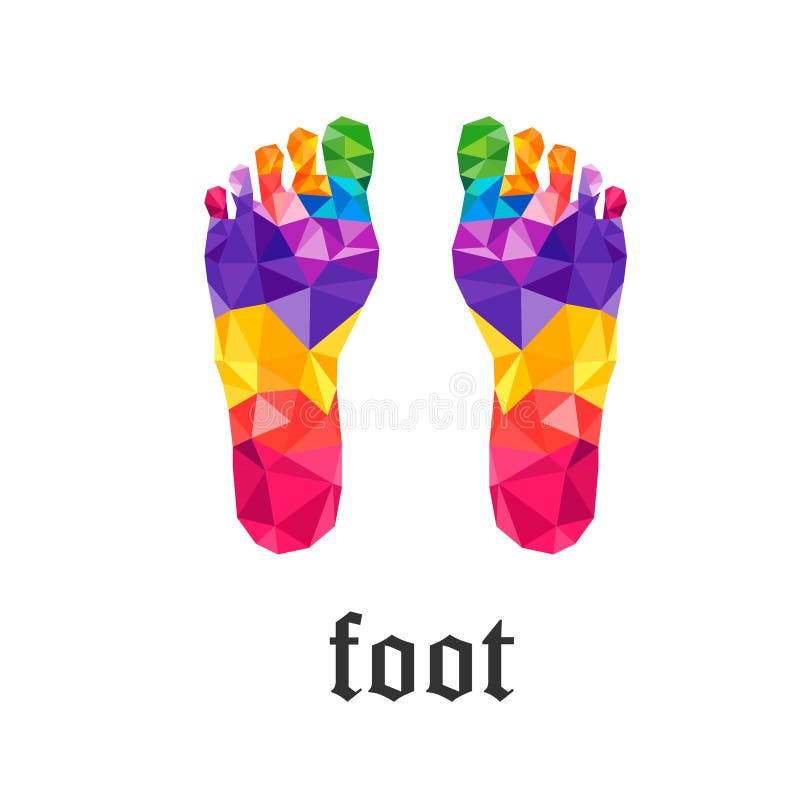 Left and Right Foot Colorful Polygon Stock Vector - Illustration of ...