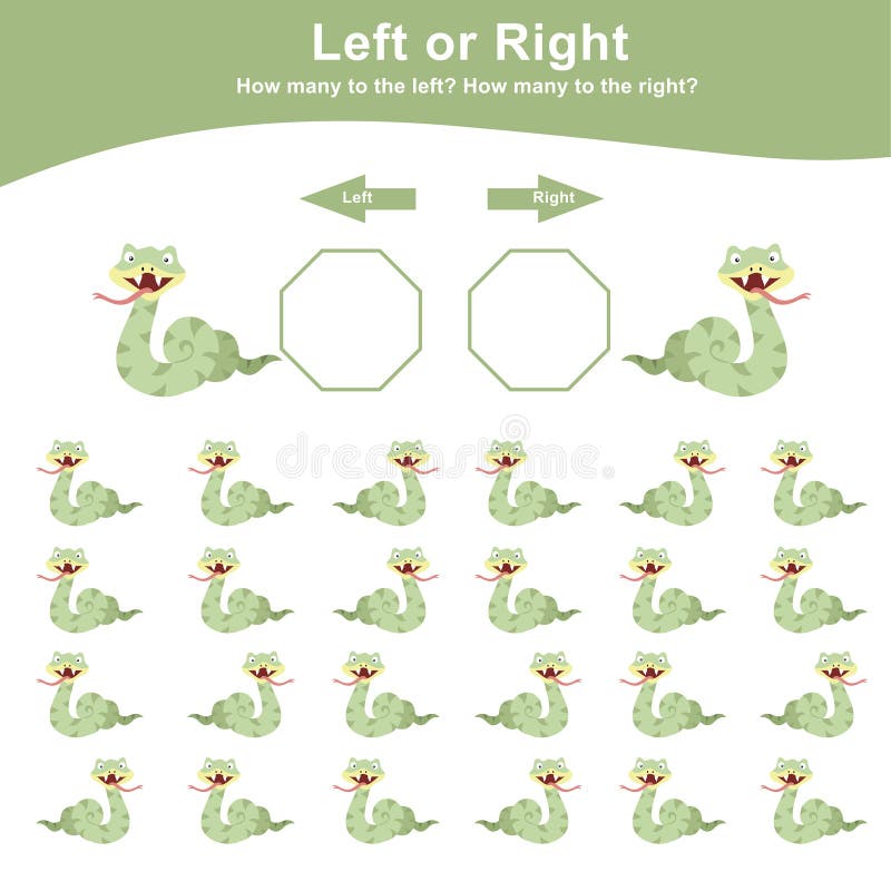Left or Right Game for Preschool Children. Vector Illustration Stock ...
