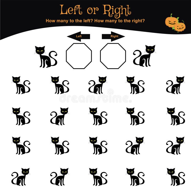 Left or Right Game for Preschool Children. Vector Illustration Stock ...