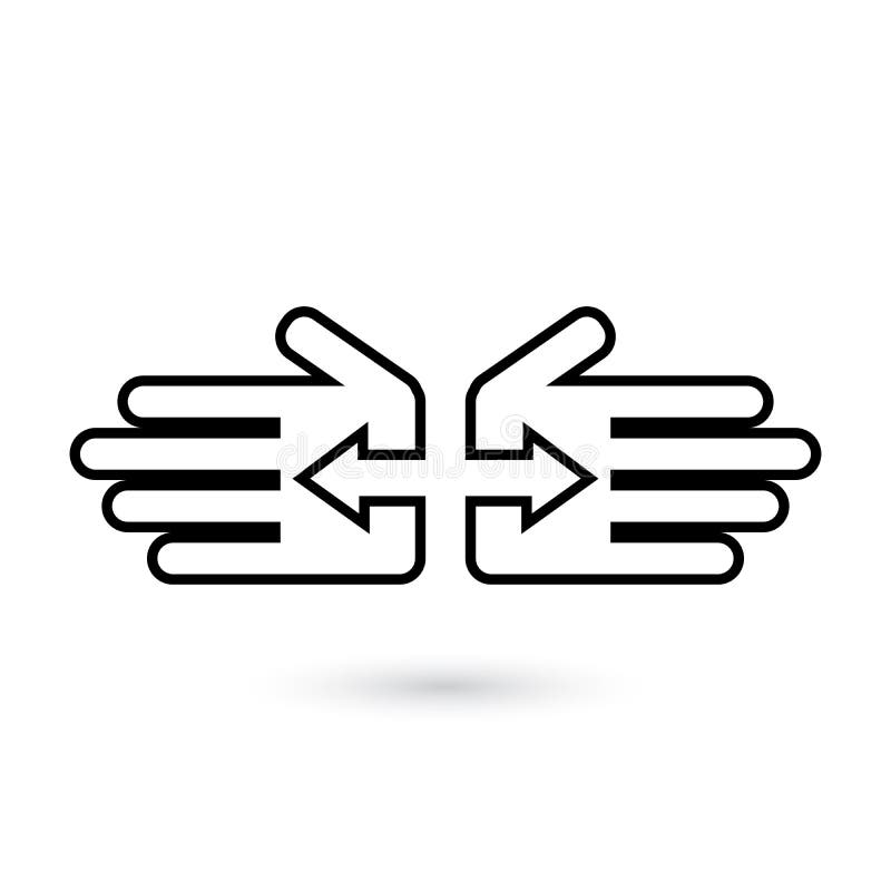 Left and Right Hand, Pointing Opposite Direction. Stock Vector ...