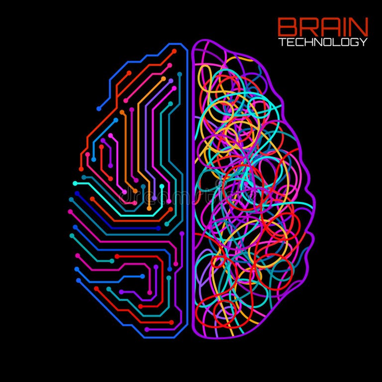 Left Right Human Brain Concept. Logic Part and Creative Part Stock ...