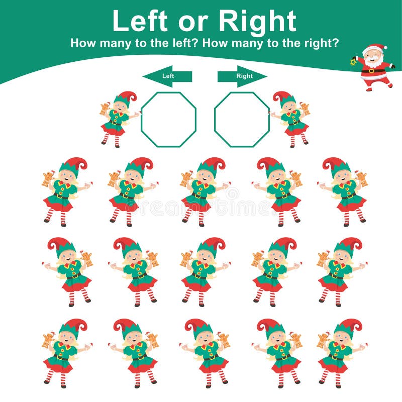 Count How Many the Elf Holds a Gingerbread To the Right and To the Left ...