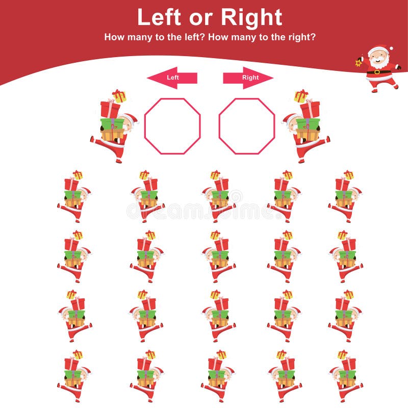 Count How Many are the Santa Brings the Stack of Presents To the Right ...