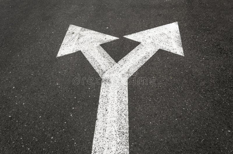 Left and Right Road Sign on the Road. Stock Photo - Image of choice ...