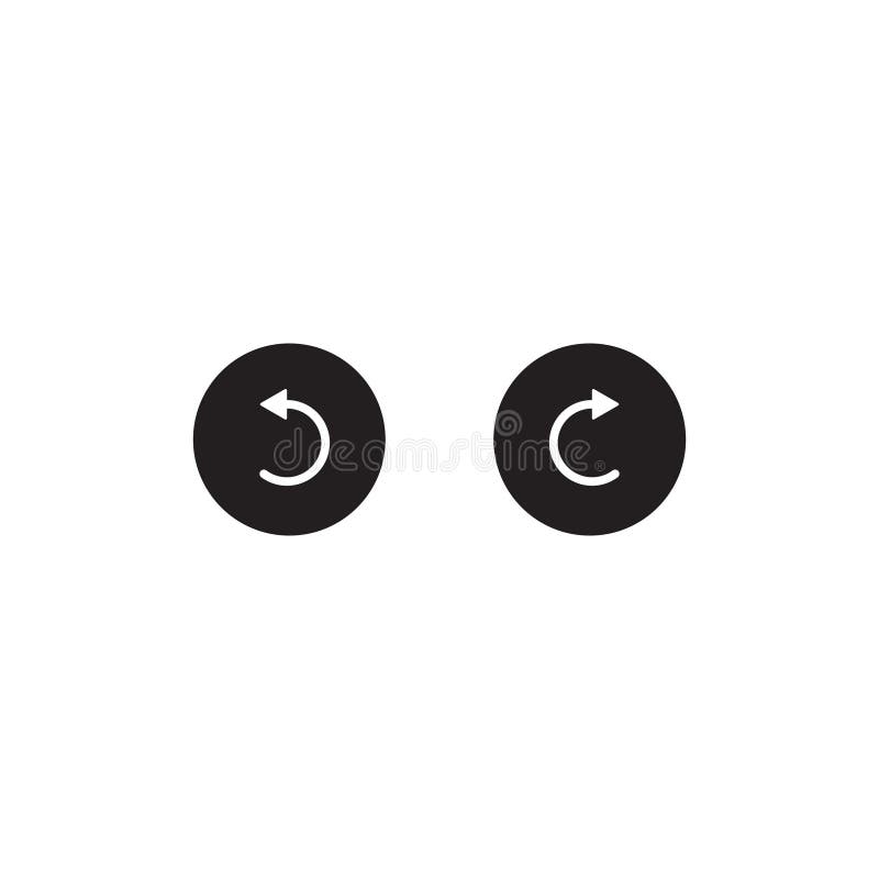 Left and Right Rotate Icon Vector. Counterclockwise and Clockwise ...