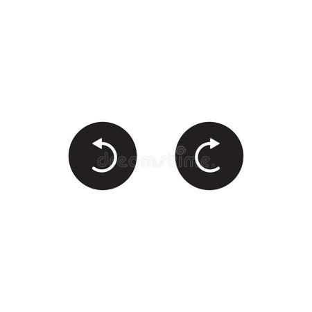 Left and Right Rotate Button Icon Vector. Counterclockwise and ...