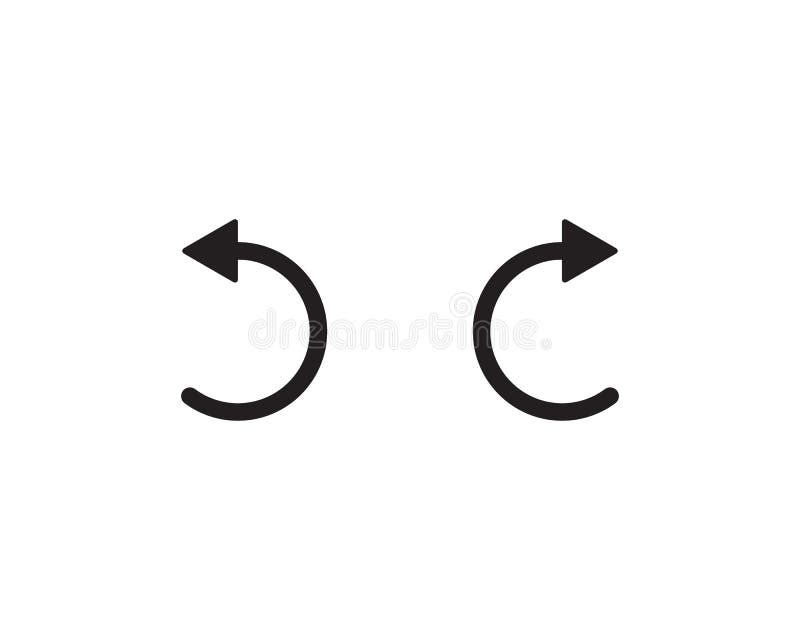 Left And Right Rotate Icon Vector Counterclockwise And Clockwise Symbol Illustration Stock
