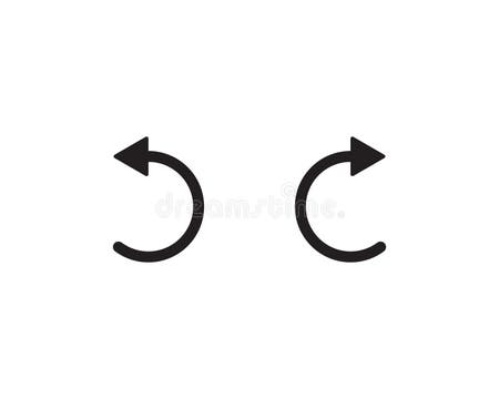 Left and Right Rotate Icon Vector. Counterclockwise and Clockwise ...