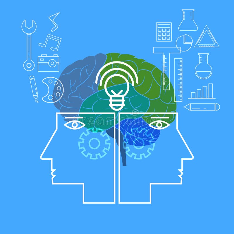 Human Brain Left Right Functions Stock Illustrations – 195 Human Brain ...