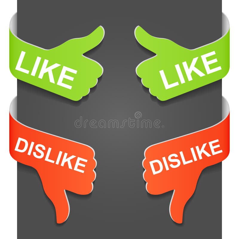 Left and Right Side Sign - LIKE and DISLIKE Stock Vector - Illustration ...