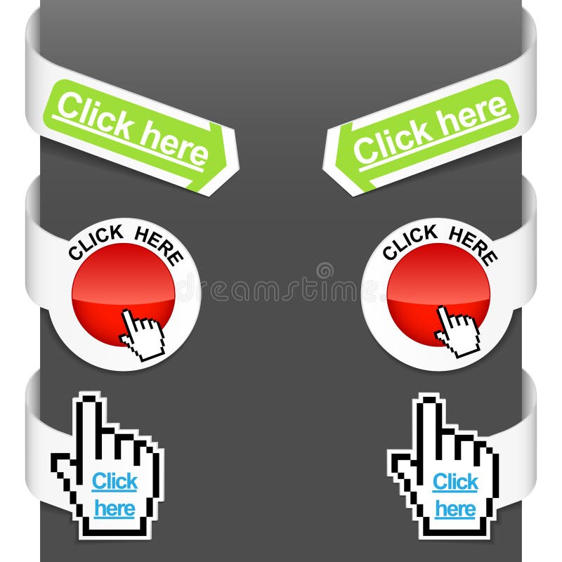 Left And Right Side Signs - Click Here Stock Vector - Illustration of ...