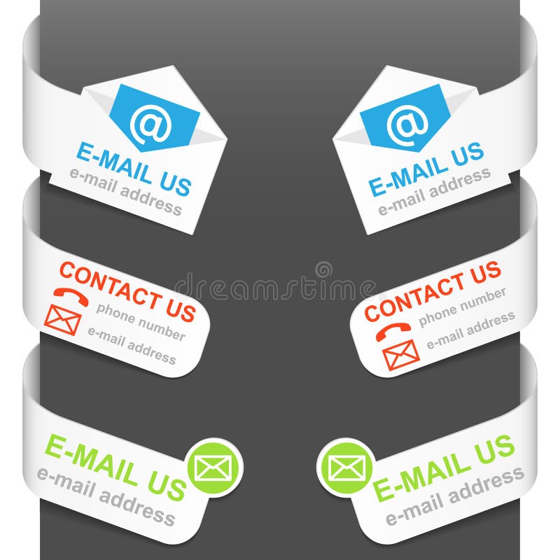 Left and Right Side Signs - Contact Us Stock Vector - Illustration of ...
