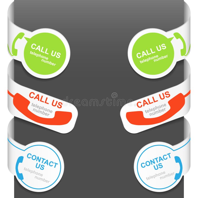 Left and Right Side Signs - Contact Us and Call Us Stock Vector ...