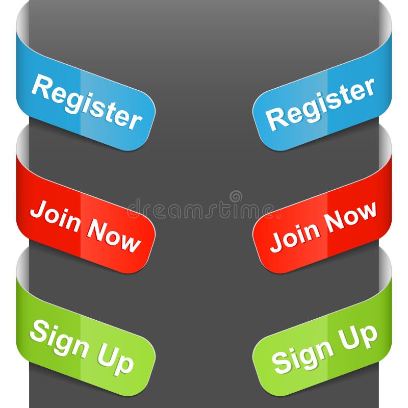 Left and Right Side Signs - Register, Join Now Stock Vector ...