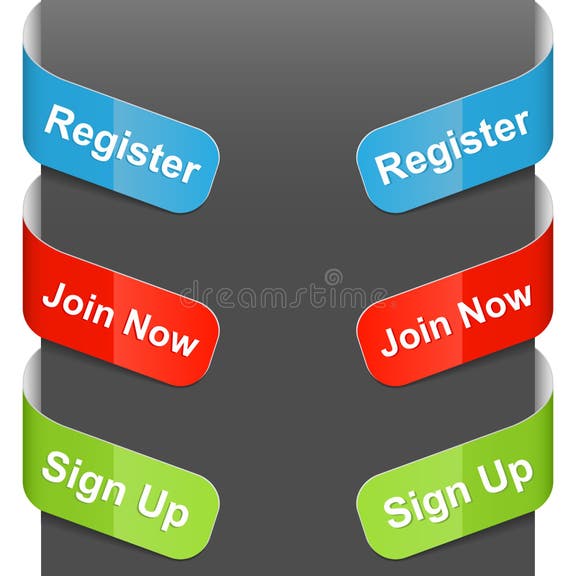 Left and Right Side Signs - Register, Join Now Stock Vector ...