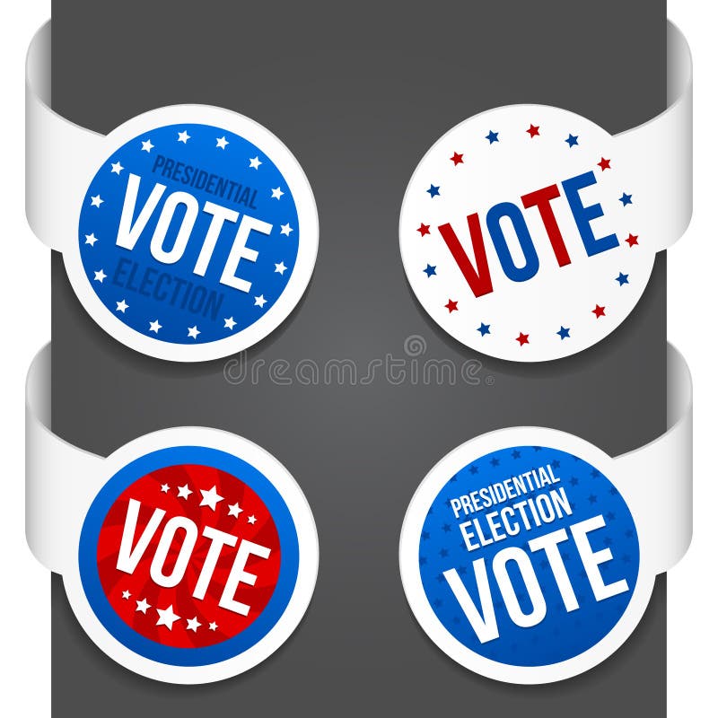 Elections labels set stock vector. Illustration of badges - 39990699