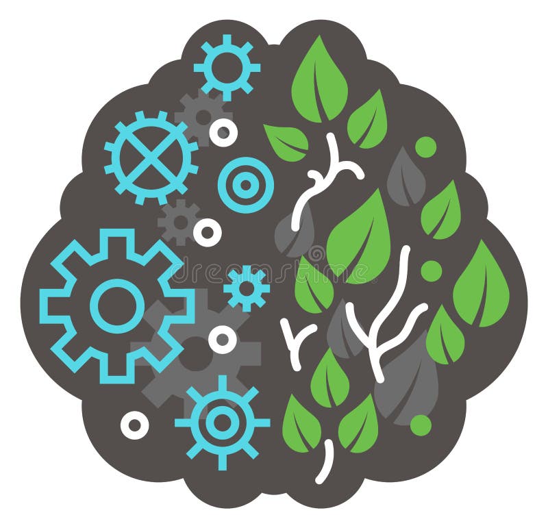 Left and Right Sides of Brain. Creative and Logical Thinking Stock ...