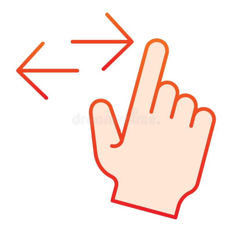 Left and Right Swipe Flat Icon. Drag Side Gesture Vector Illustration ...