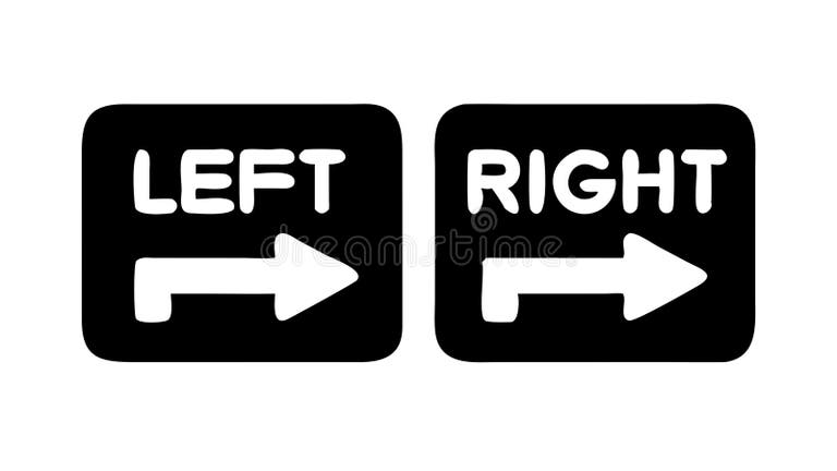 Left Right Text Arrows Icon Vector Illustration, Directional Indicator ...