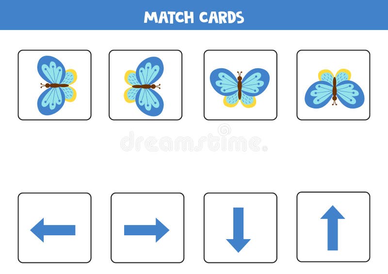 Left, Right, Up or Down. Spatial Orientation with Cute Cartoon ...