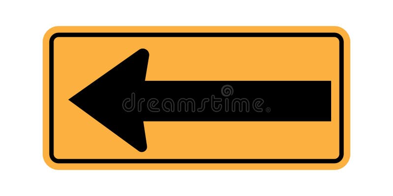 Left Road Direction Arrow Symbol Stock Illustration - Illustration of ...