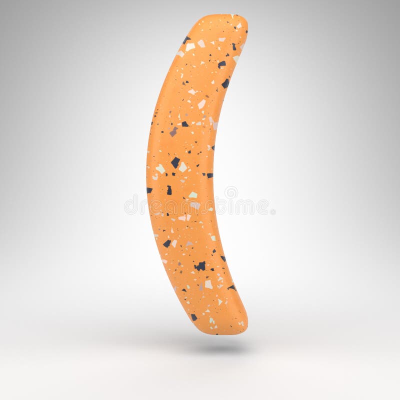 Left Round Bracket Symbol on White Background. 3D Sign with Orange ...