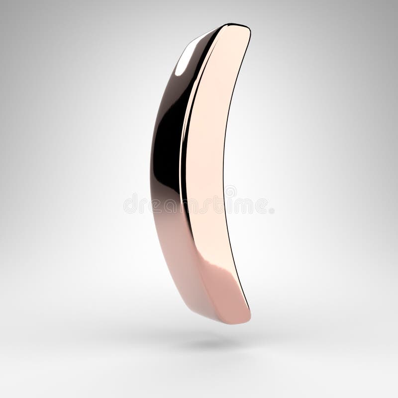 Left Round Bracket Symbol on White Background. Rose Gold 3D Sign with ...