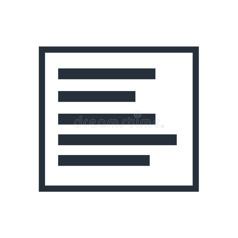 Left Side Alignment Icon Vector Sign And Symbol Isolated On White ...